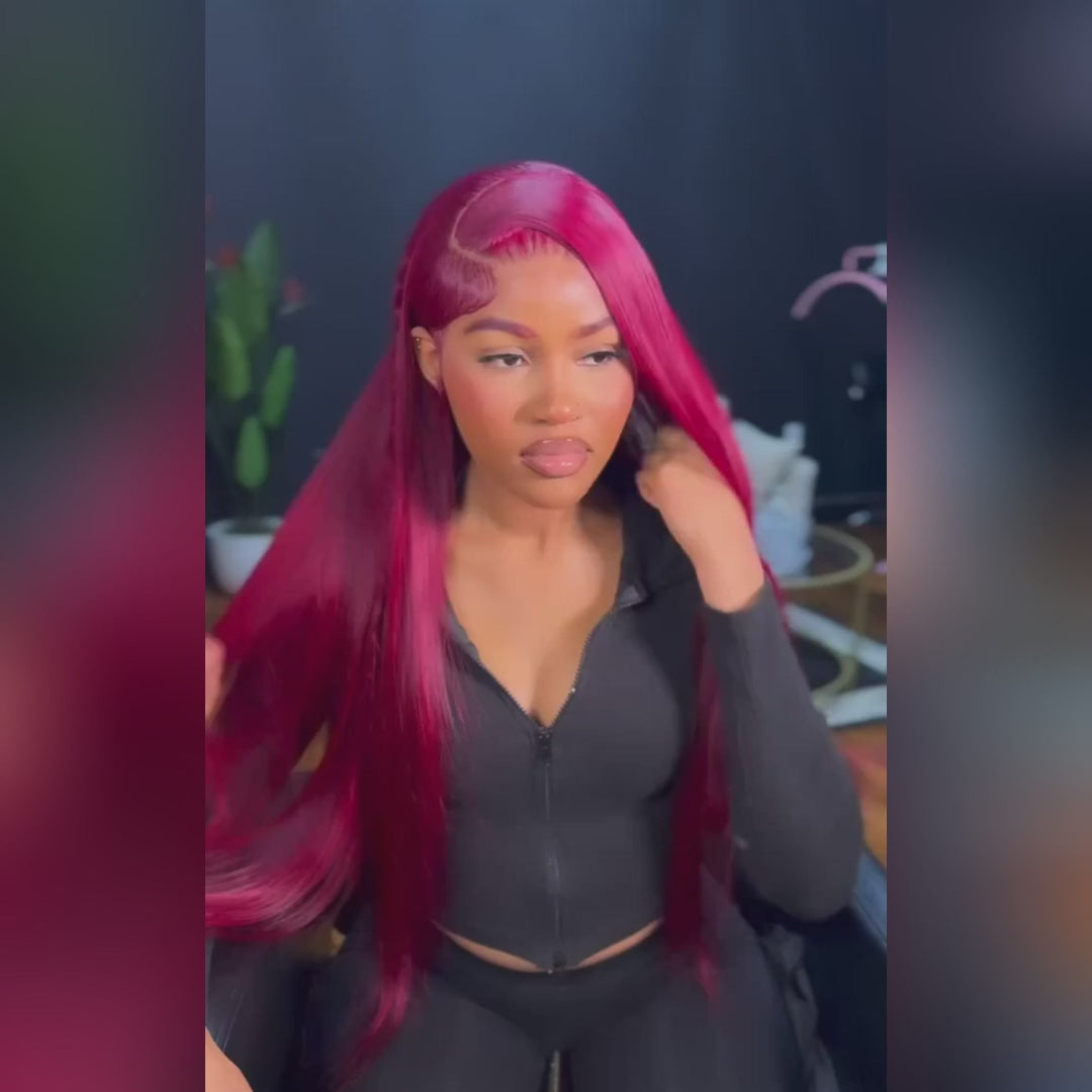 99J Burgundy Wig 13*4 Lace Frontal Wigs – Hairinbeauty