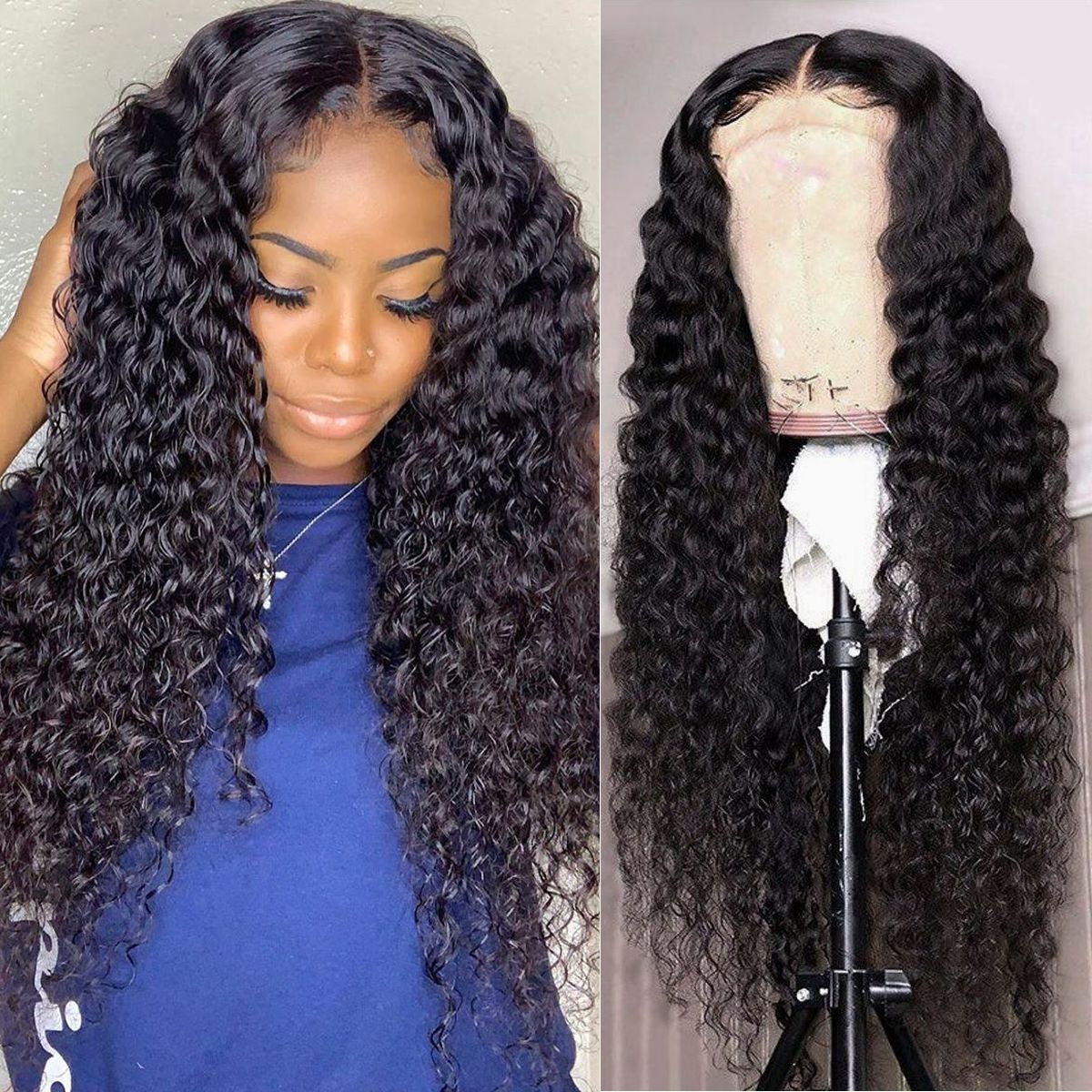 Deep Wave Wig 13x4 HD Lace Front Wig 40 Inch Long Lace Wig Glueless Hu ...