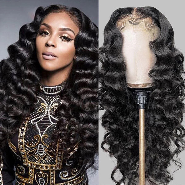 40 Inch Long Lace Front Wig Loose Deep Wave 250% Density Glueless Loos ...