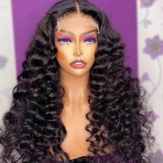 40 Inch Long Lace Front Wig Loose Deep Wave 250% Density Glueless Loos ...